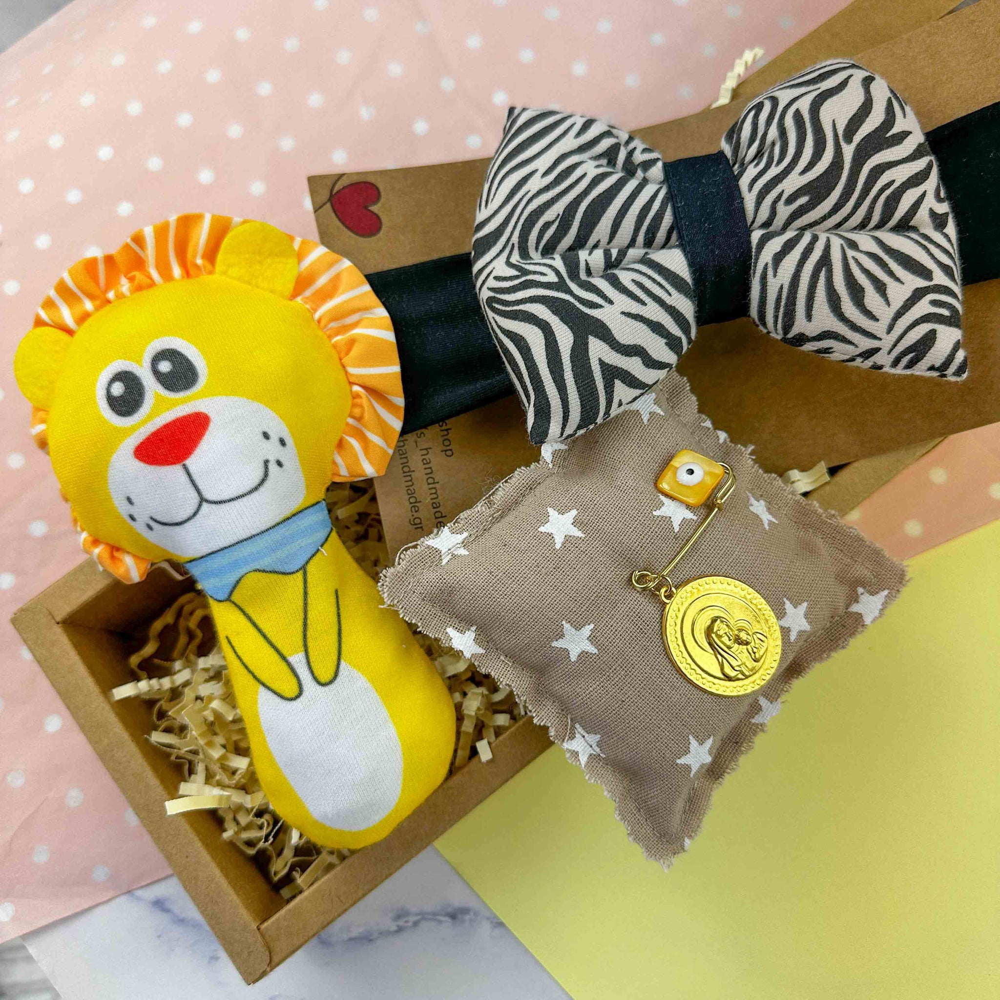 Kit Baby Μωρού Πακέτο Λιονταράκι , Παραμάνα & Κορδέλα Μαλλιών Μωρού Φι ...