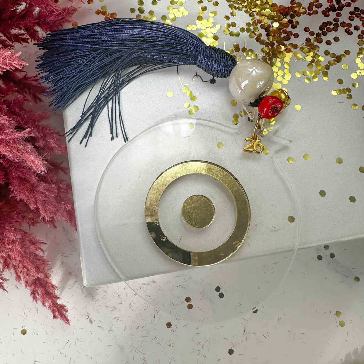 Επιτραπέζιο Plexiglass Γούρι Ρόδι Μάτι με μπλε Φούντα – 2026 ...